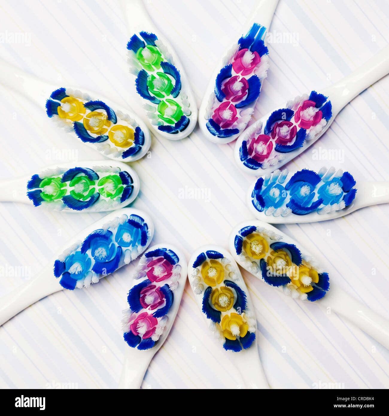 Colorful toothbrushes in circle Stock Photo - Alamy