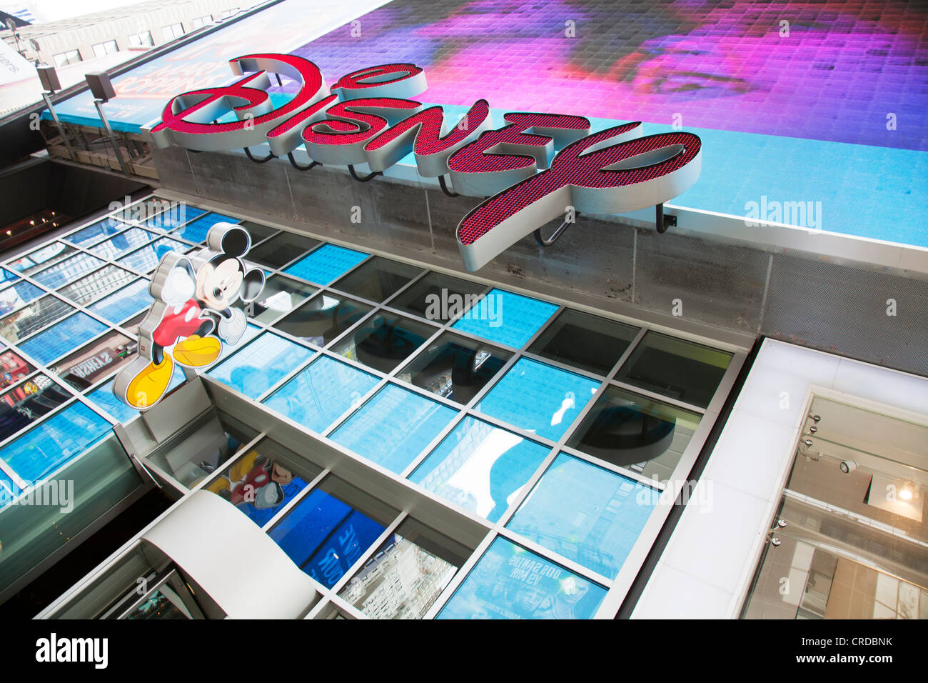 Disney Store in Times Square NYC front of building facade with Micky ...