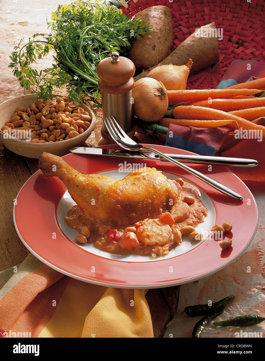 Chicken stew with yams, Ghana Stock Photo - Alamy