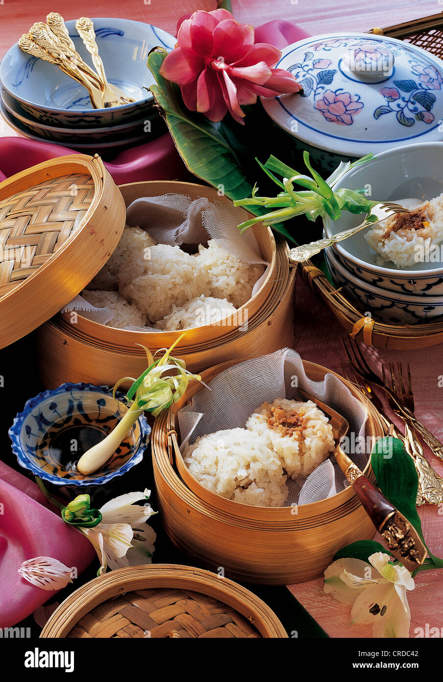 Filled sticky rice balls, Thailand Stock Photo - Alamy