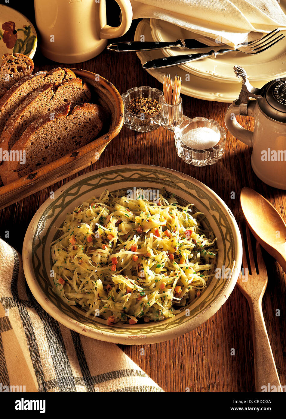 Cabbage salad with bacon, Germany Stock Photo - Alamy