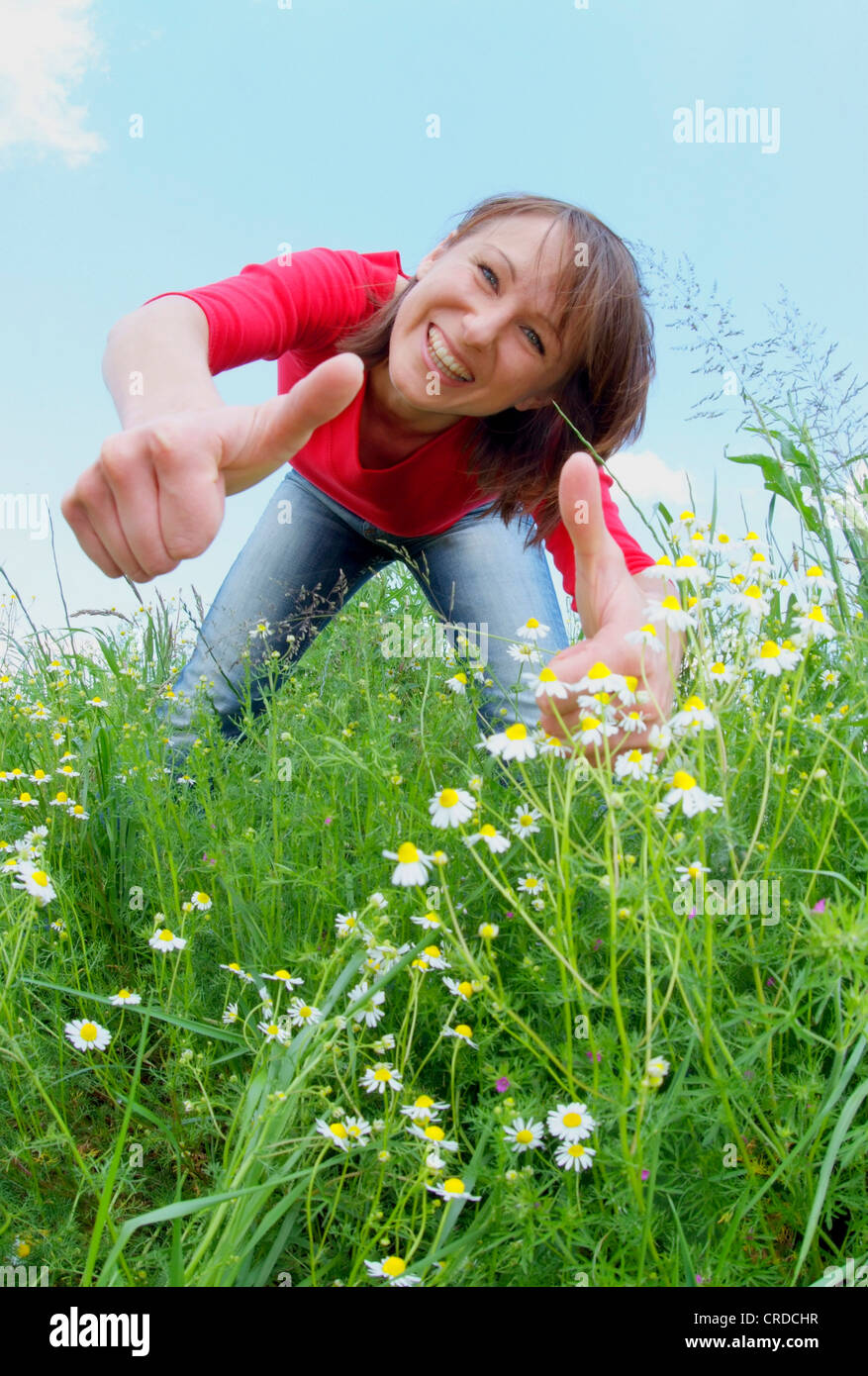 optimistic, young wooman in nature Stock Photo - Alamy