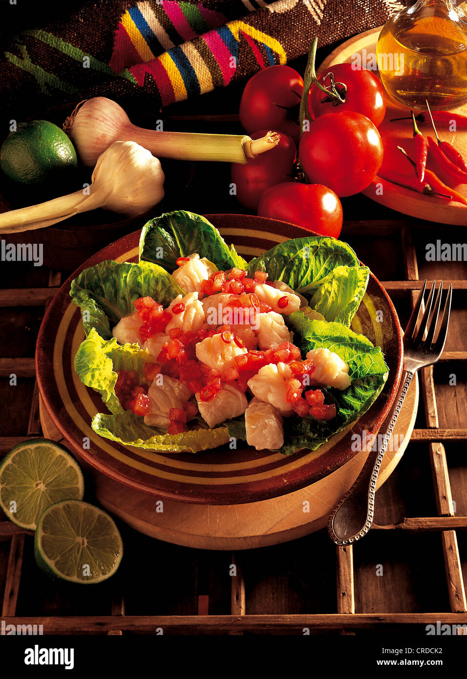 Fish salad with lime dressing, Mexico Stock Photo - Alamy