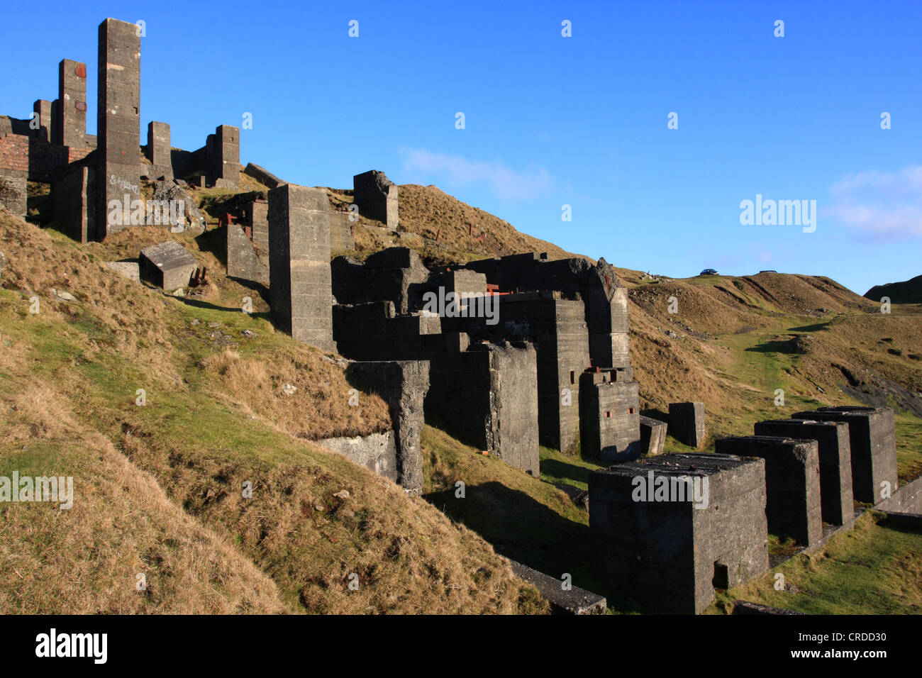 The abandoned quarry buildings and workings on the Titterstoone Clee ...