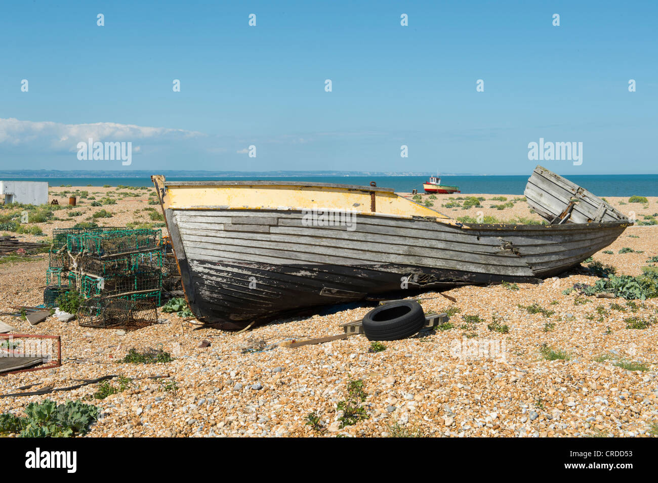 Wrecked wooden fishing boat Stock Photo - Alamy