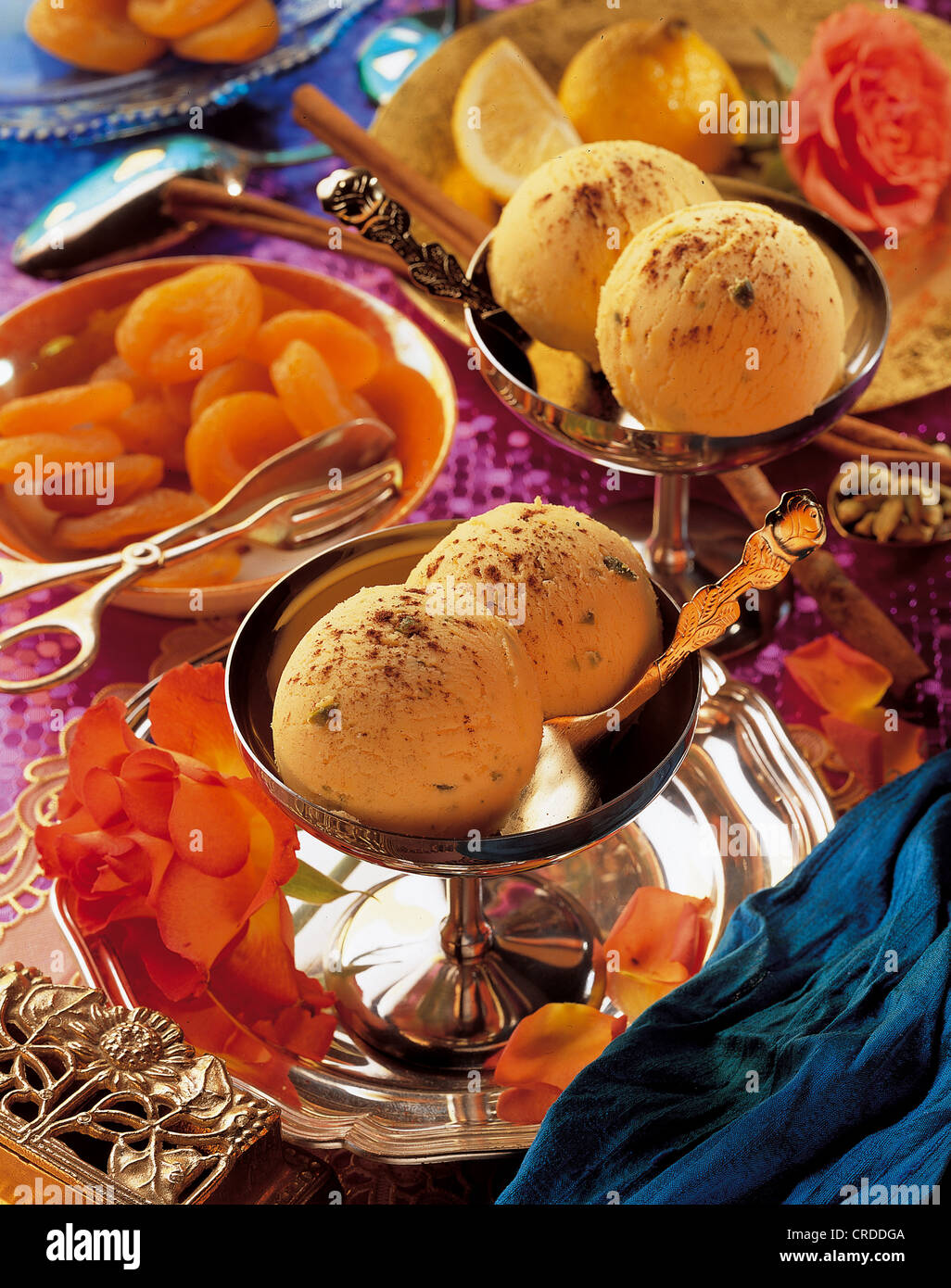 Apricot ice cream with rose water, Lebanon Stock Photo - Alamy