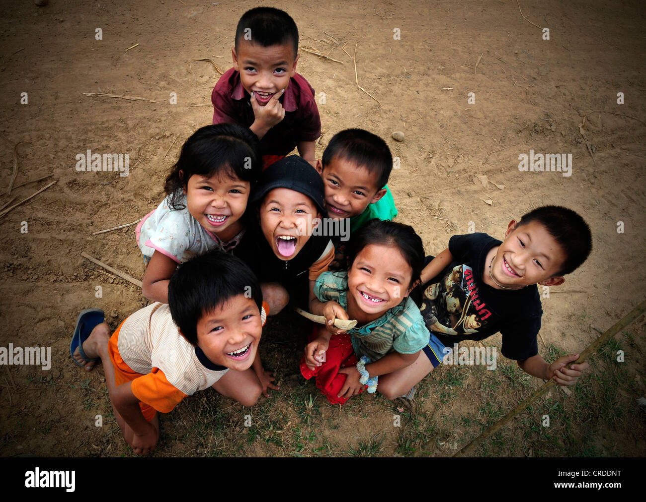 Group of smiling children in Laos, Southeast Asia, Asia Stock Photo - Alamy