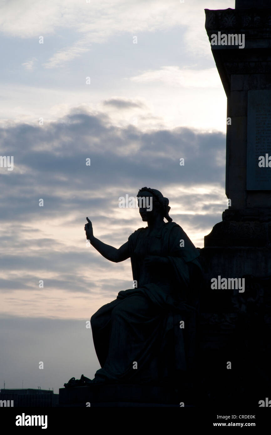 Statue of one of the liberties on the pedestal of the Congress Column ...