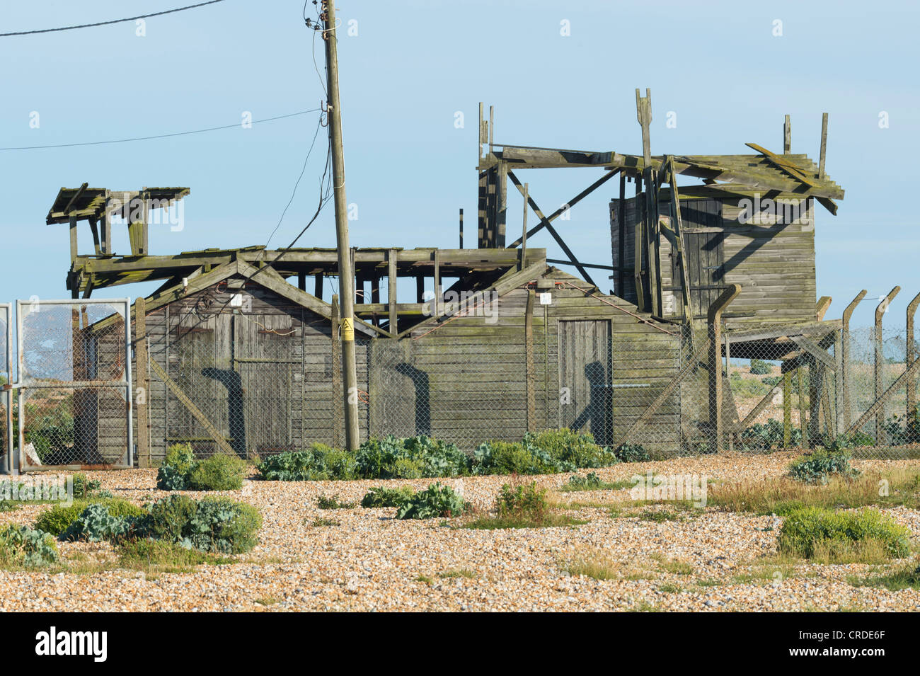 Disused wooden building, Dungeness Stock Photo - Alamy