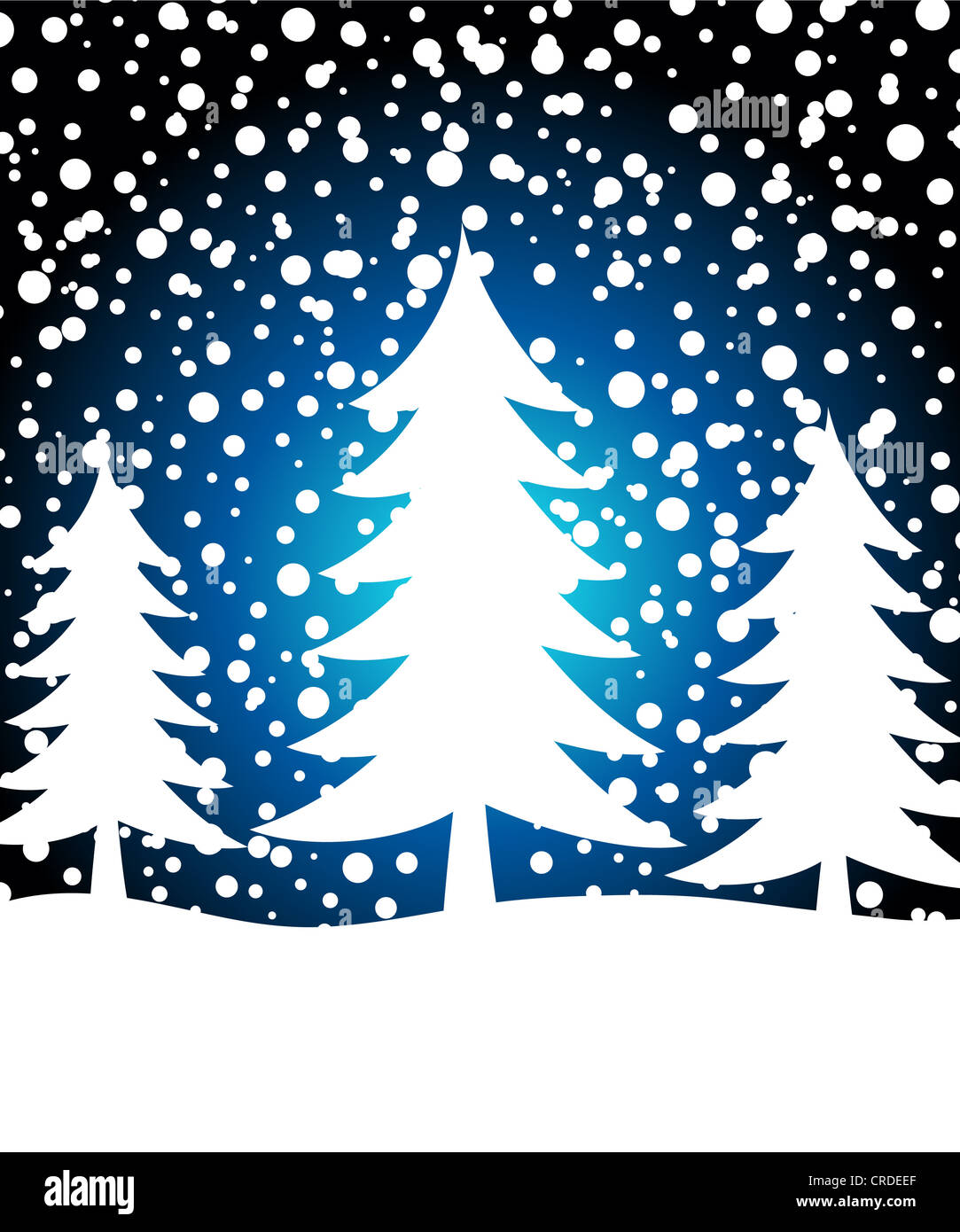 Christmas trees and snowfall Stock Photo - Alamy