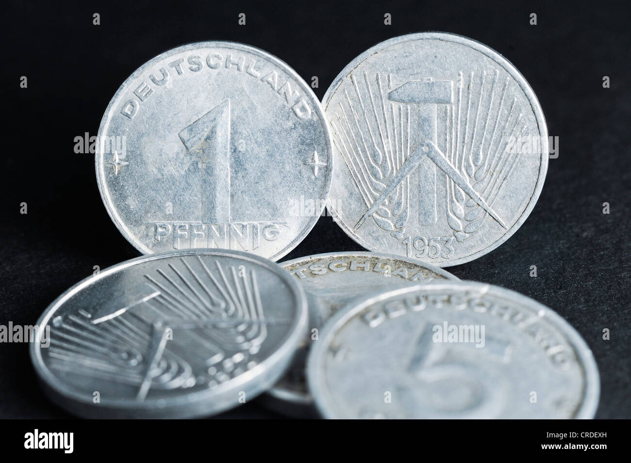 Pfennig coins from east germany hi-res stock photography and images - Alamy