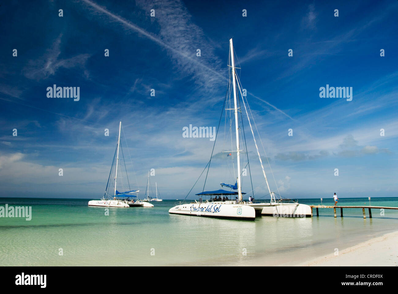 anchoring catamarans, Cuba, Caribbean Sea, Cayo Blanco Stock Photo - Alamy