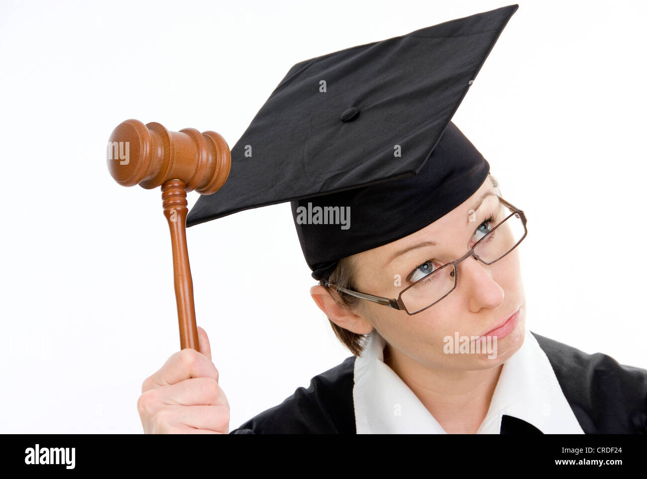 overstrained female judge Stock Photo - Alamy