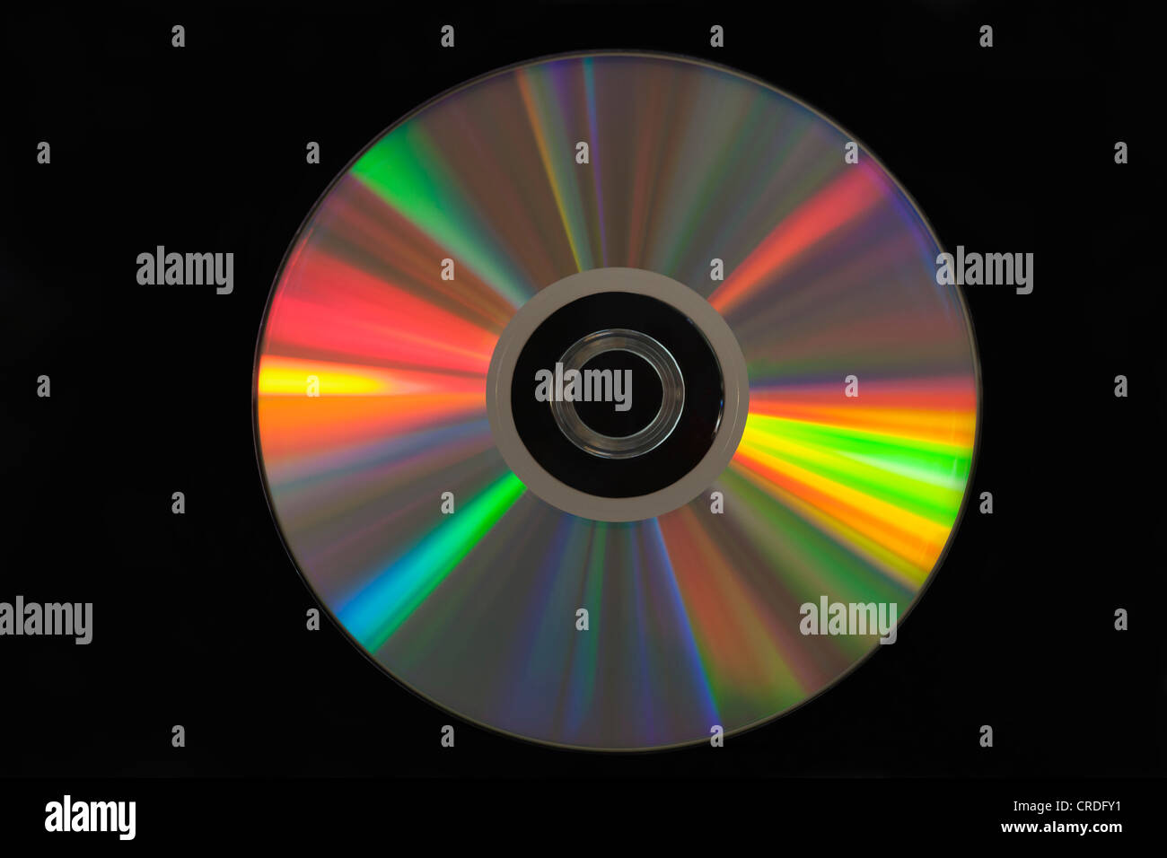Compact Disc with color spectrum on black background Stock Photo - Alamy