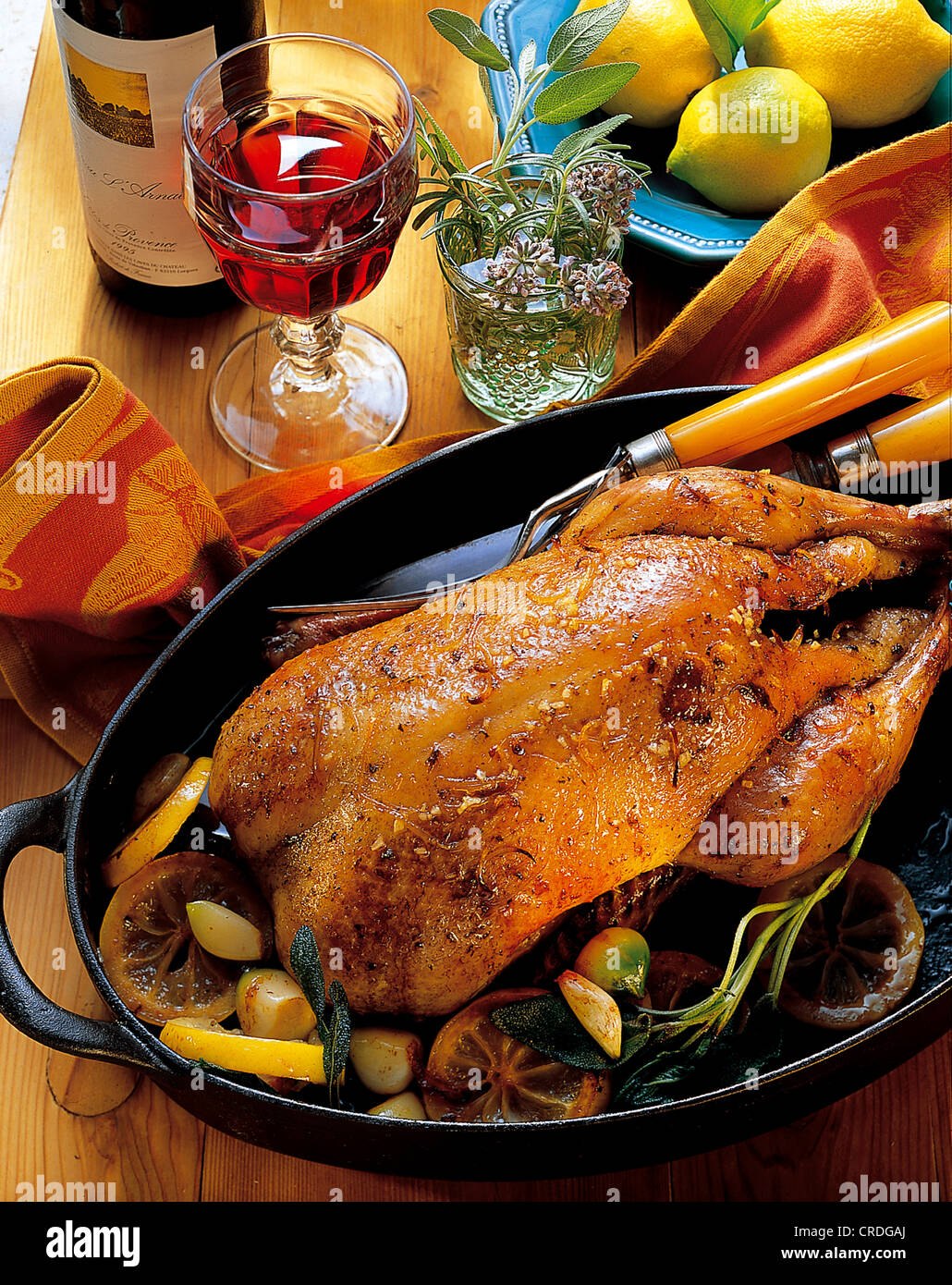 Lemon duck with sage, France Stock Photo - Alamy