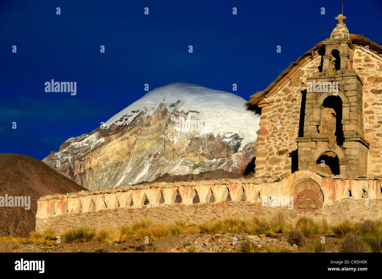 Sajama Mountain, Bolivia's highest mountain at sunset, Sajama National ...
