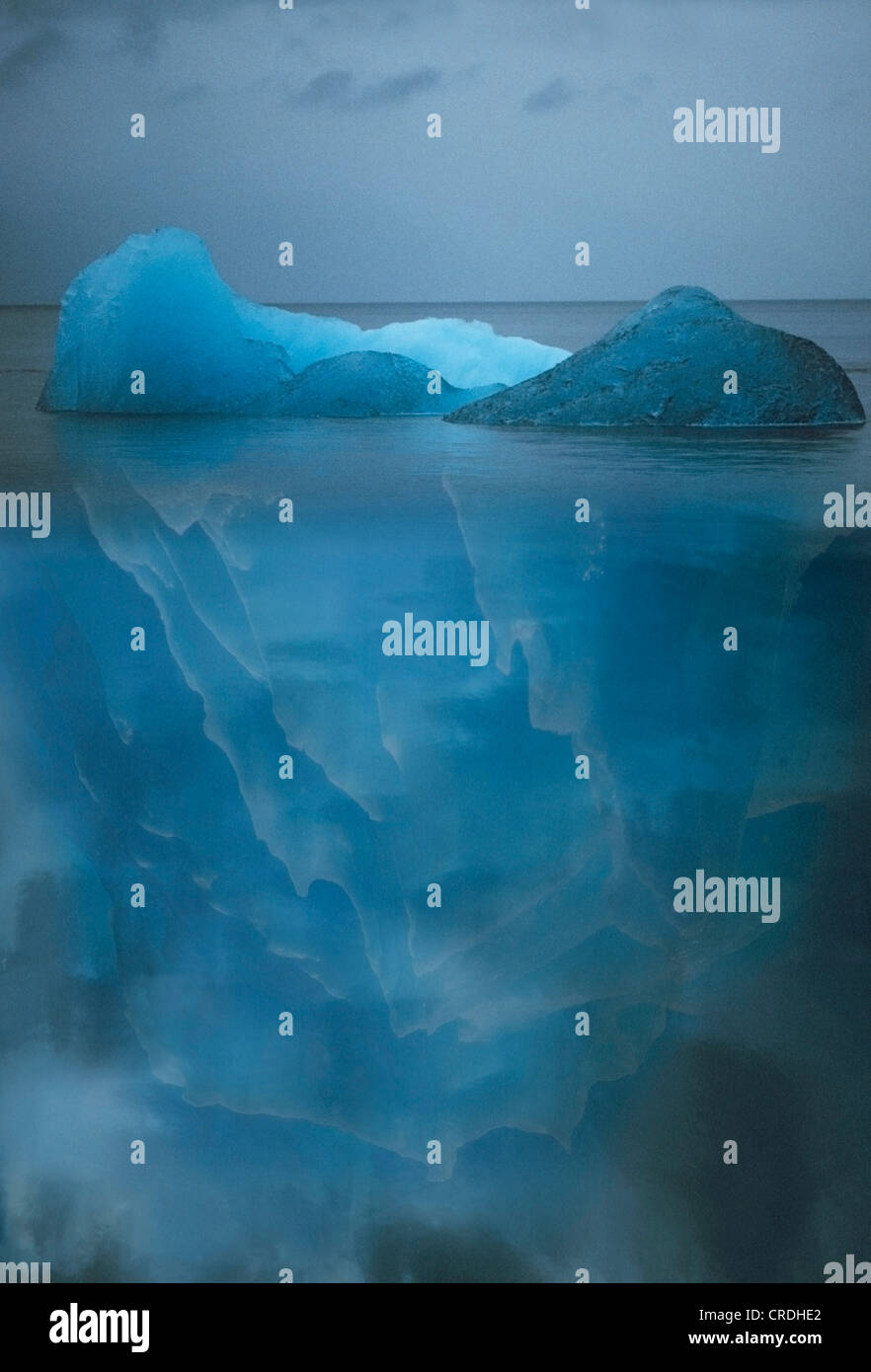 Iceberg above and below. Southeast Alaska Stock Photo - Alamy