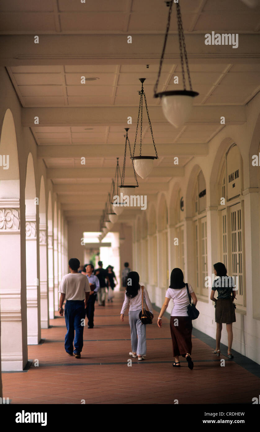 SE Asia, Singapore, Old colonial shopping arcade in the Raffles complex ...