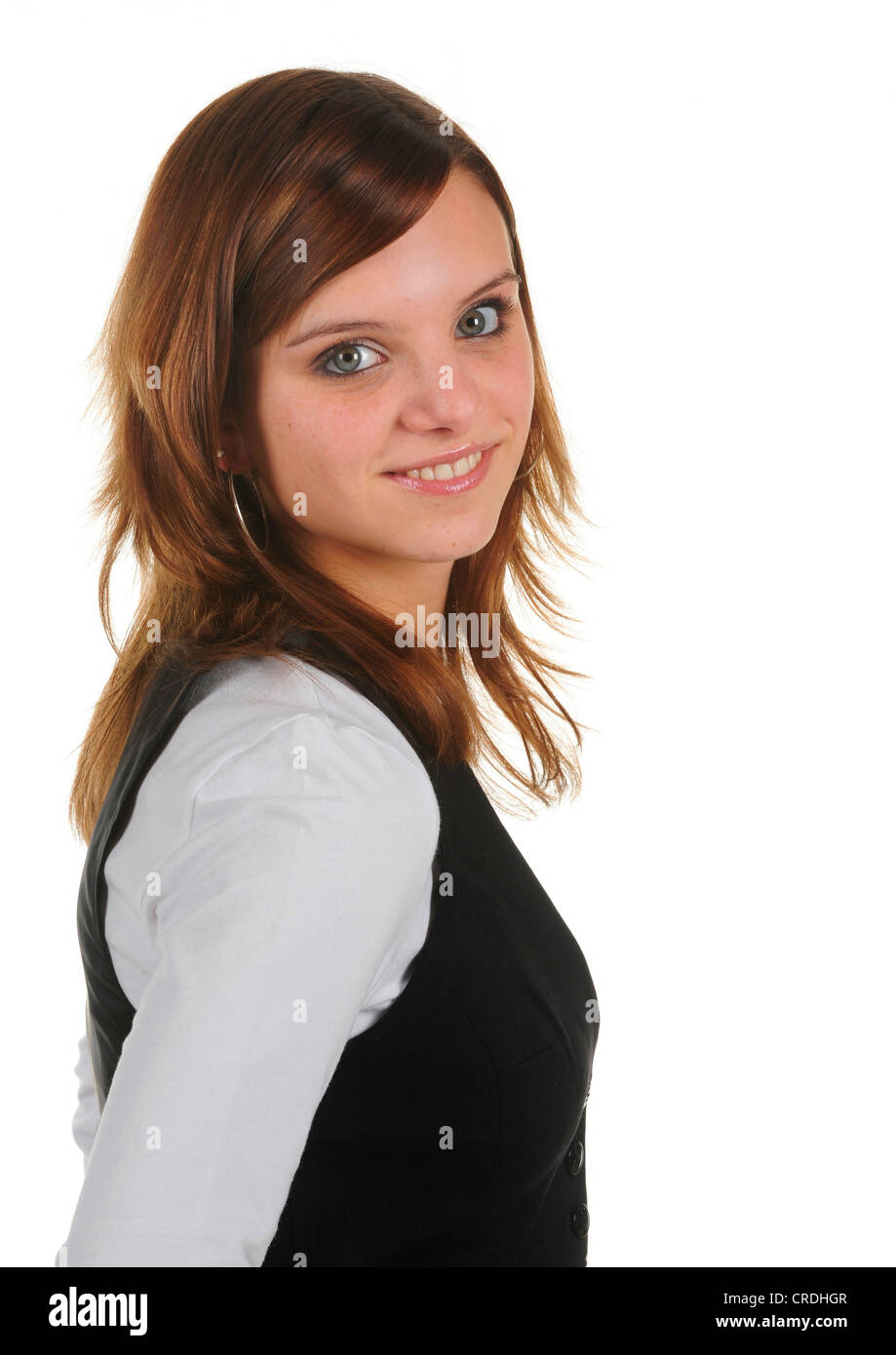 young girl smiling at camera Stock Photo - Alamy
