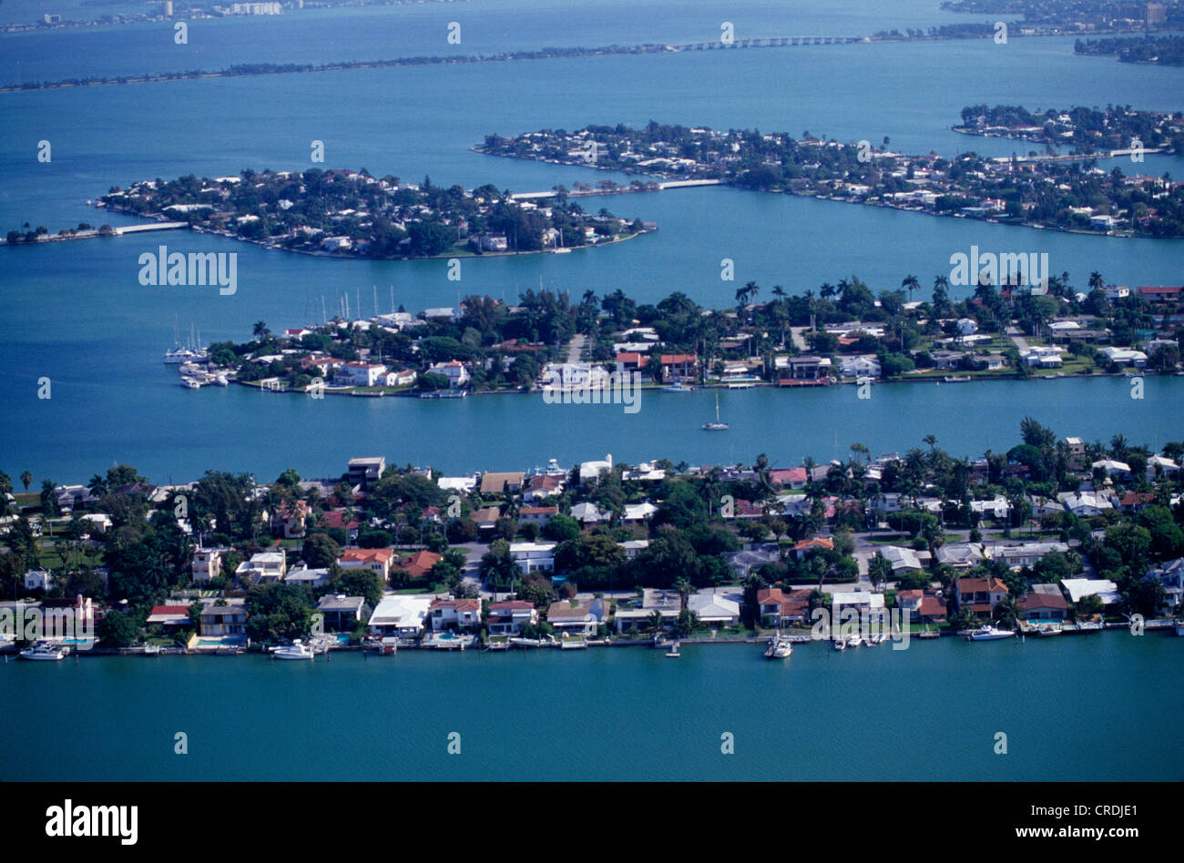 SCENIC AERIAL VIEW, MAN MADE ISLANDS: PALM ISLAND, HIBISCUS ISLAND AND ...