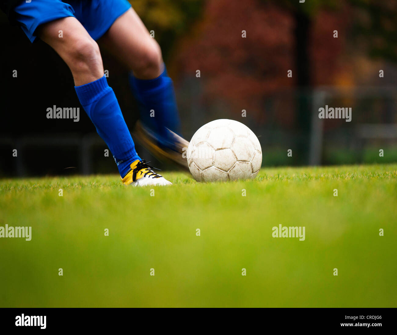 Soccer player, close-up of legs, soccer training Stock Photo - Alamy