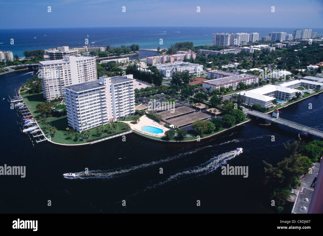 AERIAL VIEW OF INTRACOASTAL WATERWAY / BOCA RATON, FLORIDA Stock Photo ...
