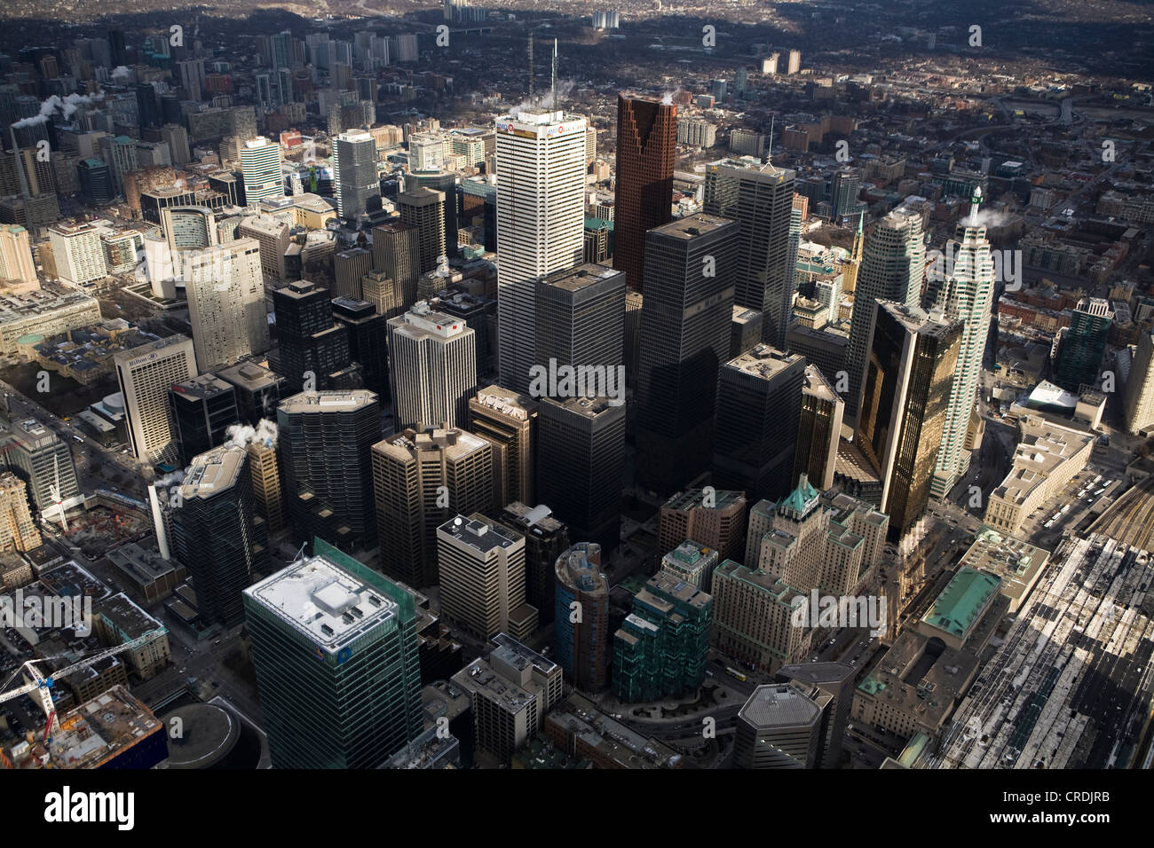 View from CN Tower over the city centre with the financial centre ...