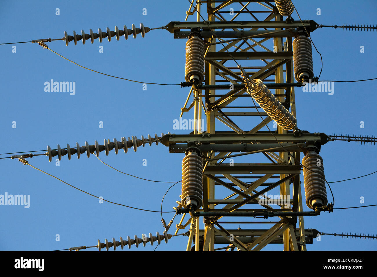 Insulators on high voltage electricity pylon, American Canyon ...