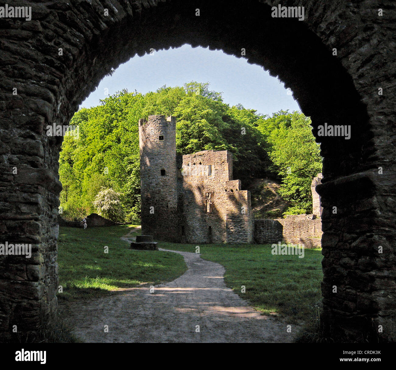 castle ruin Hardenstein in the Muttental at the mining loop road beside ...