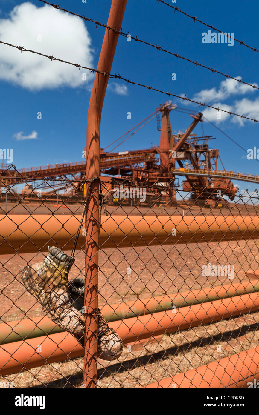 Old industrial site of BHP Iron Ore, now called BHP Billion, a British ...