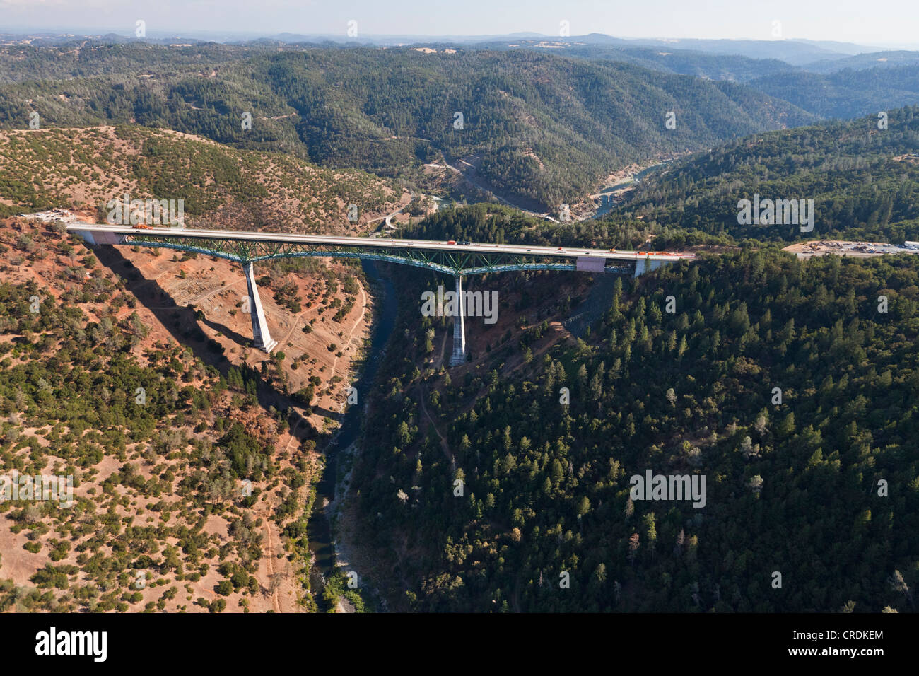 Foresthill Bridge, the highest bridge in California, crossing the North ...