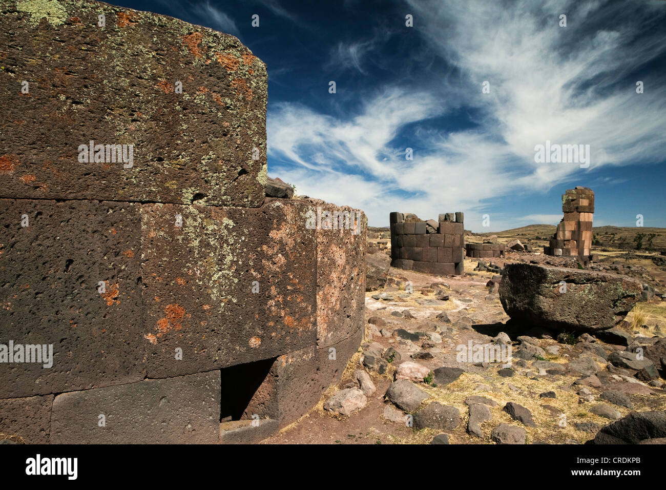 Burial towers called chullpas, of the Aymara people from the Colla ...