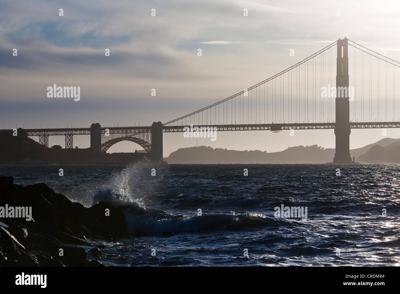 Golden Gate Bridge Side View From Water