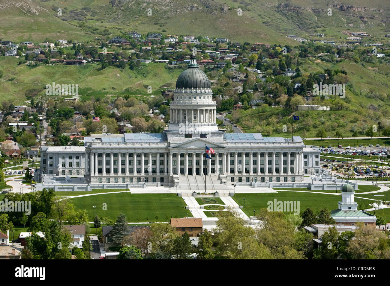 Utah State Capitol on Capitol Hill, the building houses the chambers of ...
