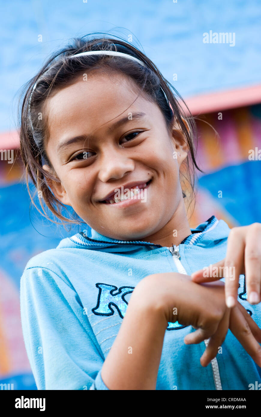 girl on Atiu Cook Islands Stock Photo - Alamy