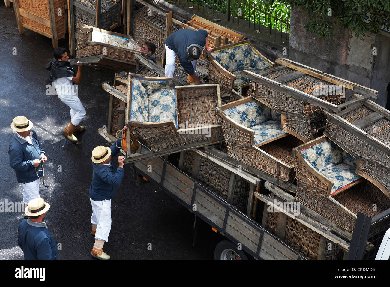Monte toboggan madeira sledges hi-res stock photography and images - Alamy