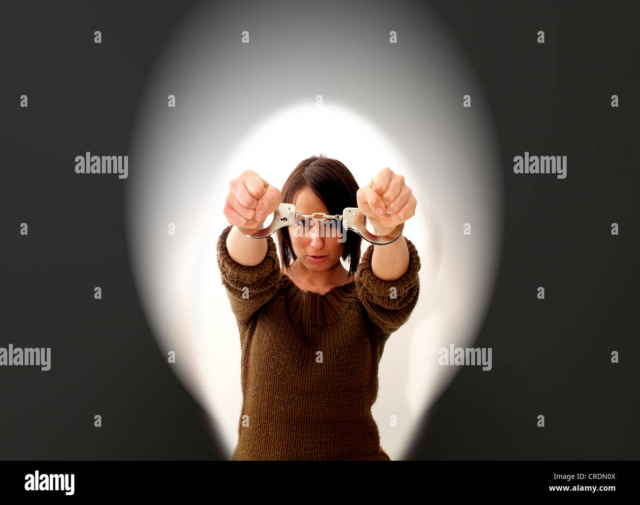 woman with handcuffs Stock Photo - Alamy