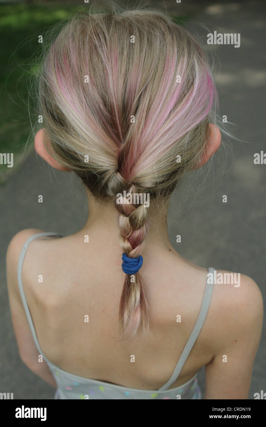 A young girl with a braid, as seen from behind Stock Photo - Alamy