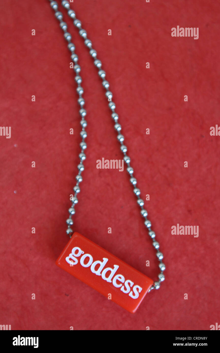 The word "goddess" on a necklace Stock Photo - Alamy