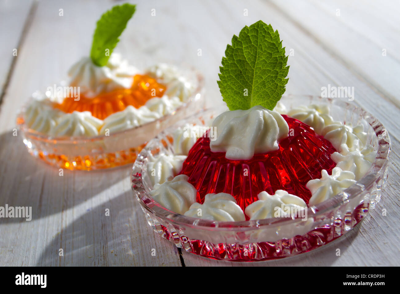 Colorful jelly in a glass dish Stock Photo - Alamy