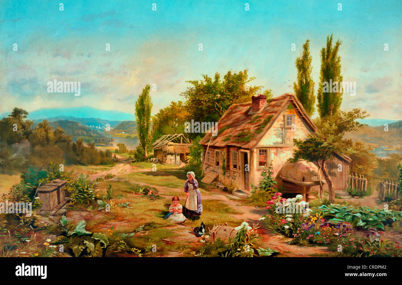 Painting of old homestead hi-res stock photography and images - Alamy