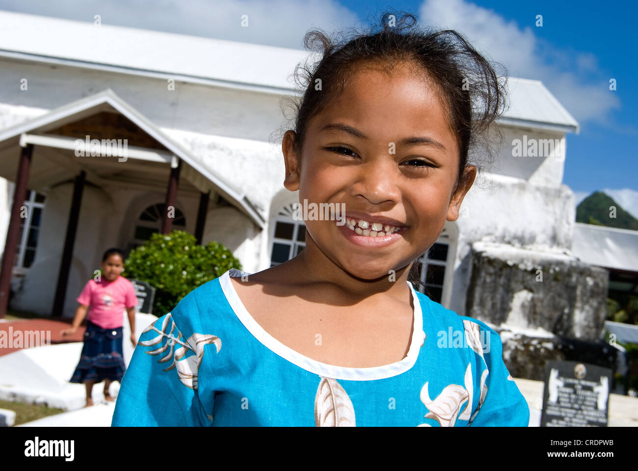girl at matavera cicc church, rarotonga, cook islands Stock Photo - Alamy