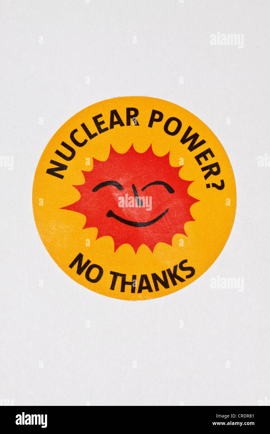 Sticker, Nuclear power? No thanks Stock Photo - Alamy