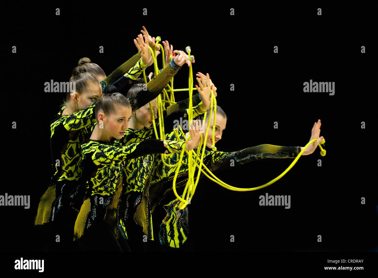women doing rhythmic gymnastics with ropes Stock Photo - Alamy