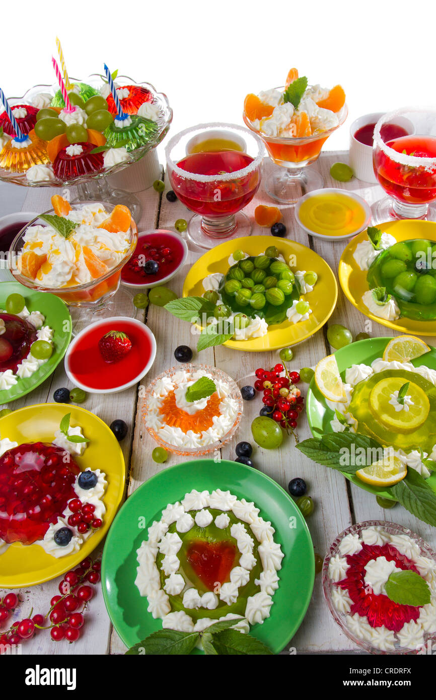 Close-up of different kinds of fruit jelly Stock Photo - Alamy