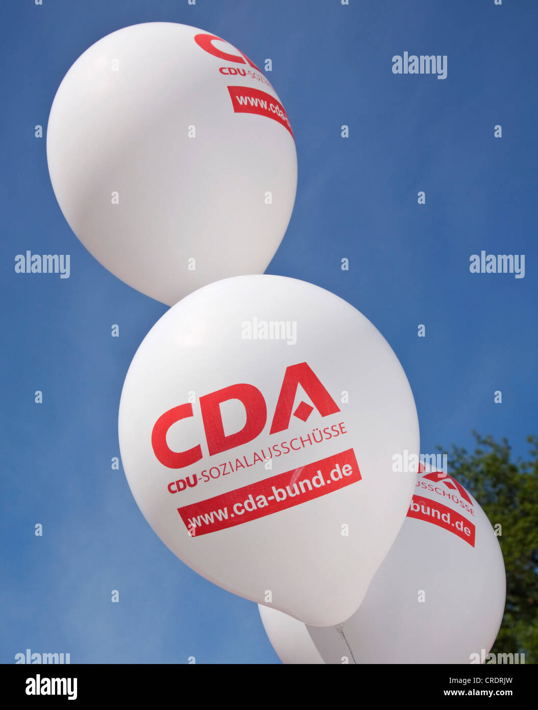 Balloons, marked CDA, CDU Sozialausschuesse or social committees Stock ...