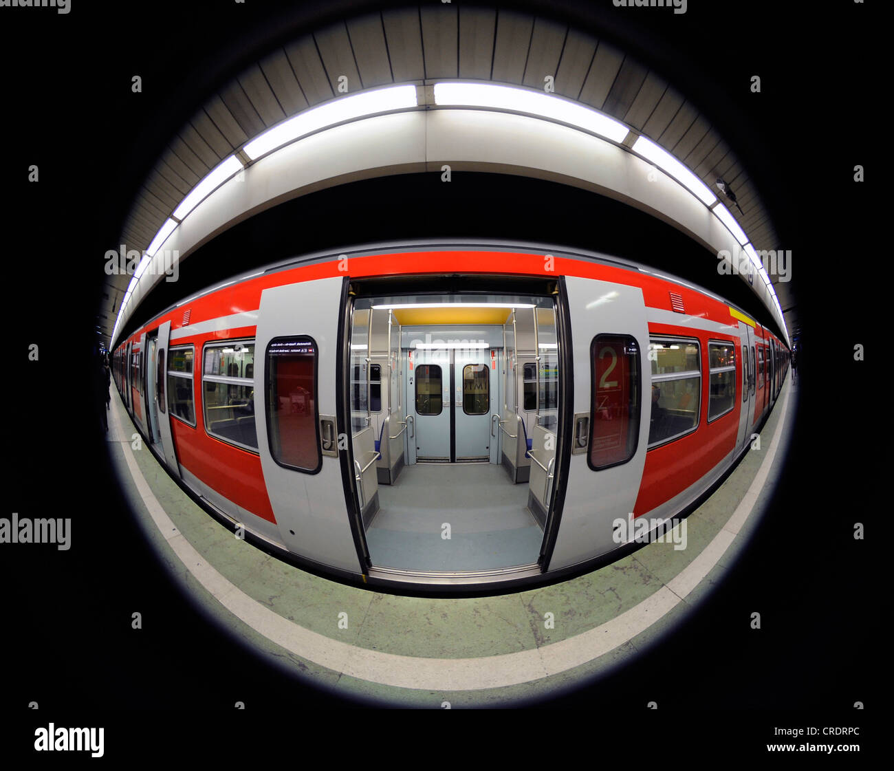fisheye photo of a train Stock Photo - Alamy