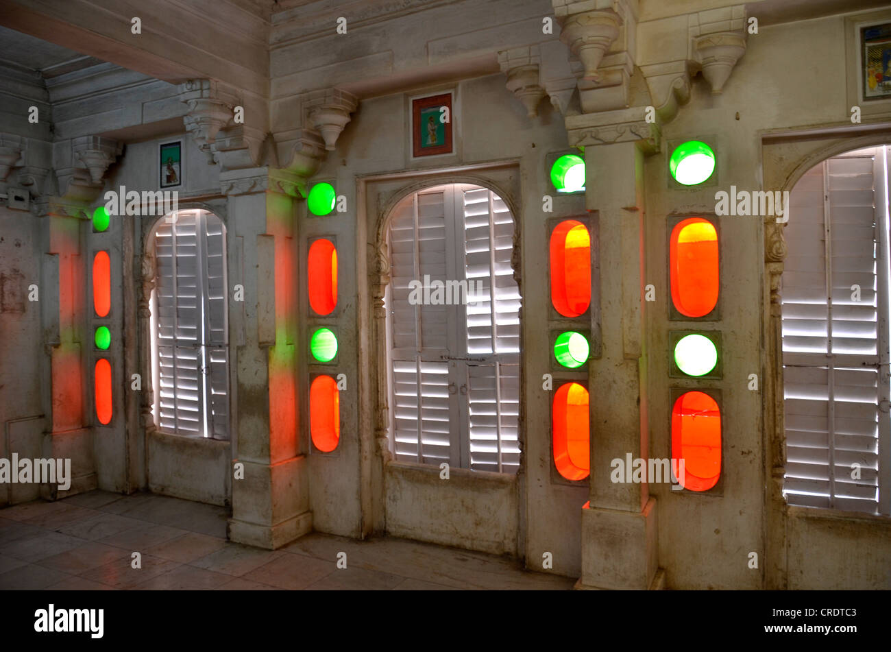 multicolor window in udaipur Palace, Rajasthan, india Stock Photo - Alamy