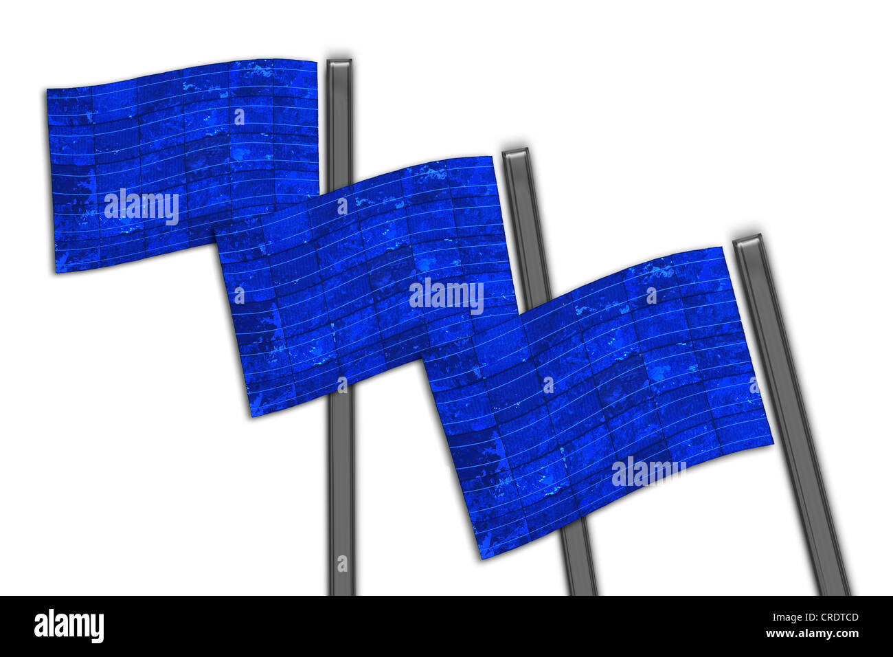 Illustration, flags made of solar cells, symbolic image for solar power ...