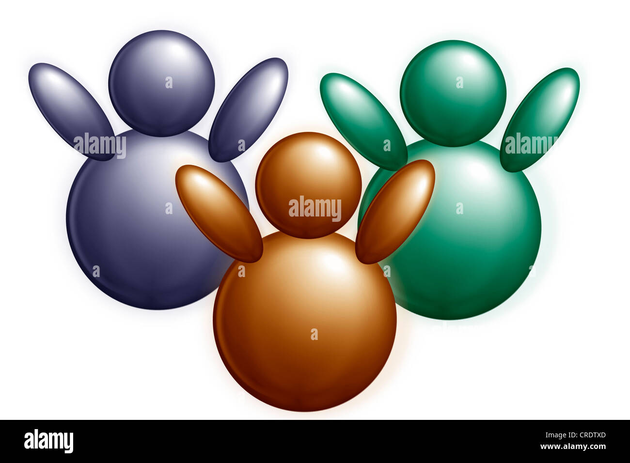 Cheering figures, success, illustration Stock Photo - Alamy